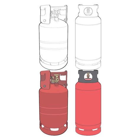 Premium Vector Set Of Industrial Gas Cylinders Vector Vector Of