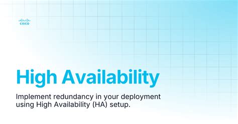 High Availability Cisco Crosswork Nso Documentation