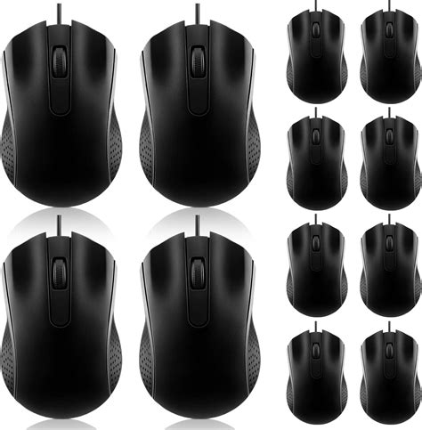 Hoteam 12 Pcs Wired Computer Mouse Bulk Cord Usb Computer Mice Ergonomic Wired Mouse