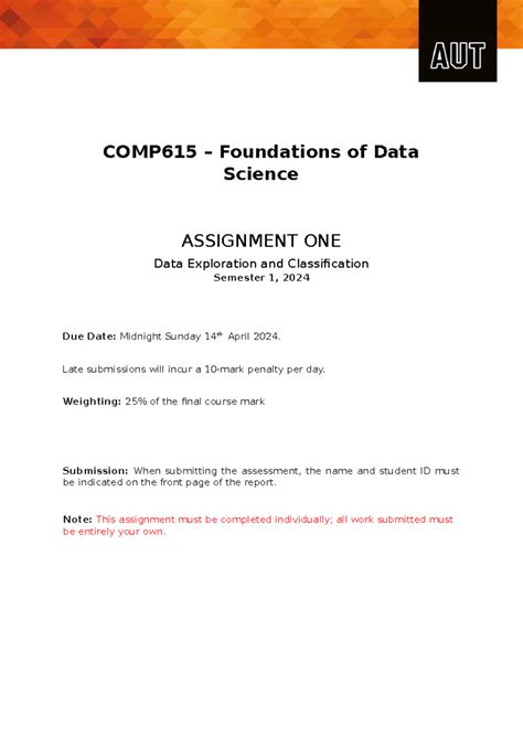 Data Exploration And Classification Assignment 1 Comp615 Foundations Of Data Science