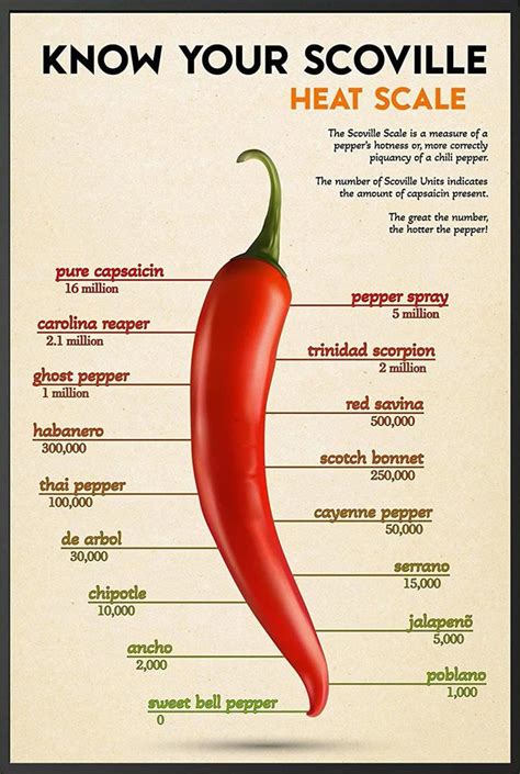 Know Your Scoville Heat Scale Wall Art Spiciness And Pungency In Hot