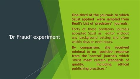 Predatory Publications And Software Tools For Identification Pptx