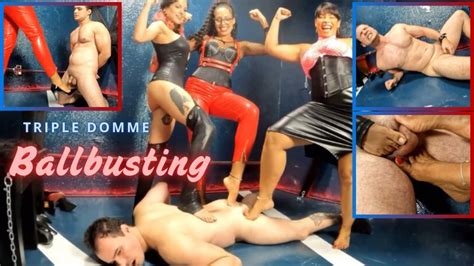 Triple Domme BALLBUSTING Mistress V Black Clips4sale