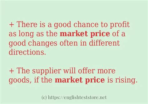 How To Use In Sentence Of Market Price Englishteststore Blog