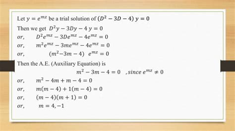 Homogeneous Linear Differential Equations Pptx