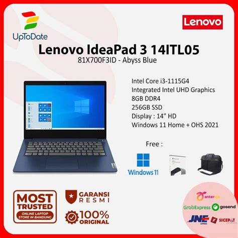 Jual Lenovo Ideapad Itl F Id Core I G Gb Gb W Ohs Abyss Blue Di