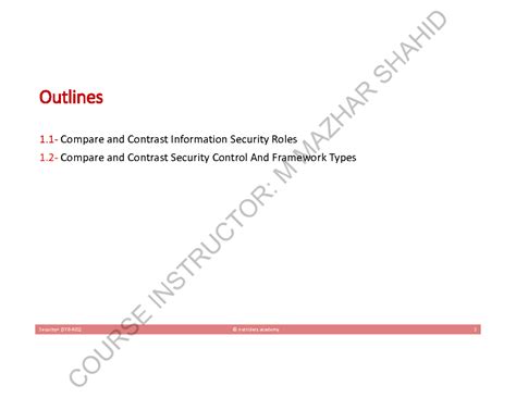 Comparative Analysis Of Infosec Roles And Security Control Types Is101