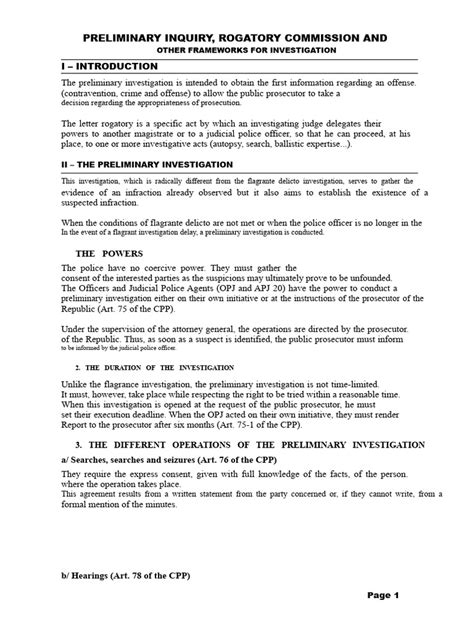Preliminary Inquiry And Rogatory Commission Pdf Prosecutor