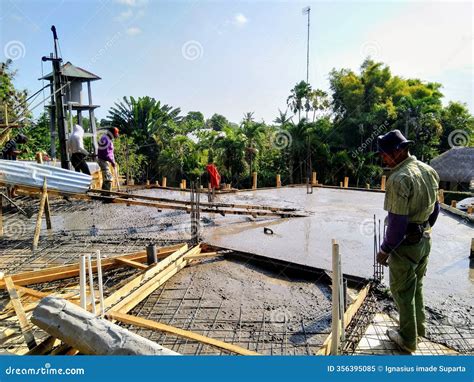 Floor Slab Reinforcement Bar Installed On Timber Plywood Formwork