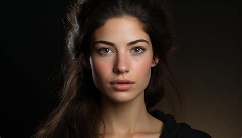 Premium Photo Beautiful Young Woman With Brown Hair And Brown Eyes