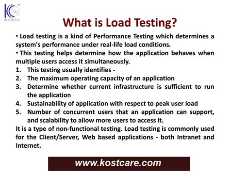 ppt how to do load testing for a website uses of load testing powerpoint presentation id