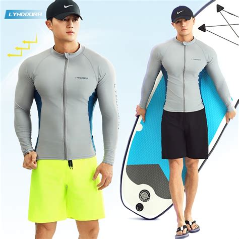 Sailbee Men Uv Protect Swimwear Long Sleeve Swimsuit Mens Rashguard Surfing Rash Guard Surf