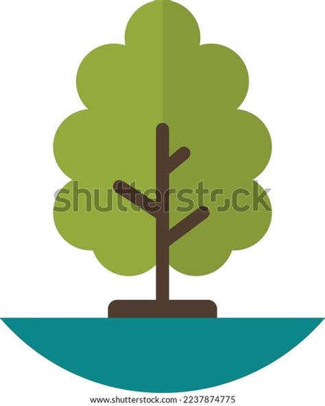Trees Ground Illustration Minimal Style Isolated Stock Vector Royalty Free 2237874775