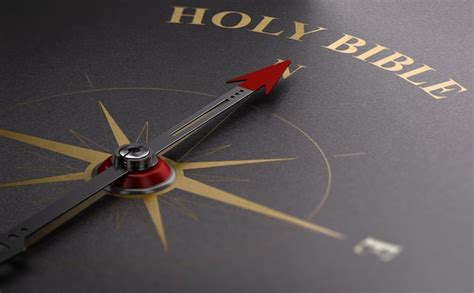 3d Illustration Of A Compass Pointing The Text Holy Bibble Catholic