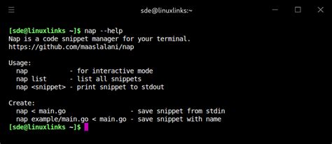 Nap Code Snippets In Your Terminal Linuxlinks