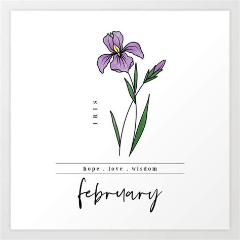 February Birth Flower Iris Art Print