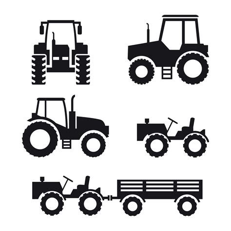 Tractor Icons Set 17771399 Vector Art At Vecteezy
