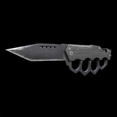 Brass Knuckles Folding Knife