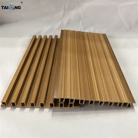 Pvc Wall Panel Wooden Grain Pvc Wpc Flutted Wall Panels Fassade Wood