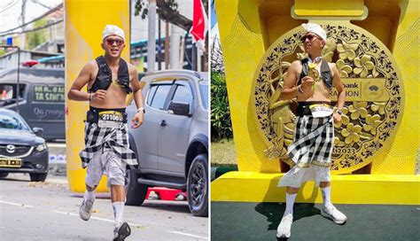 Sutha Gunakan Kostum Bali Di Marathon