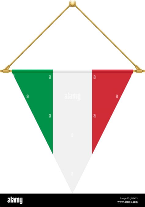 Flag Design Italian Triangle Flag Hanging Isolated Template For Your Designs Vector