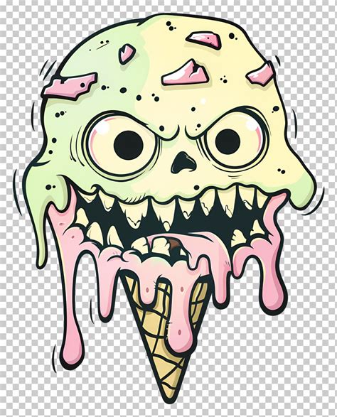 Scary Ice Cream Scary Melting Ice Cream Cone For Halloween Png