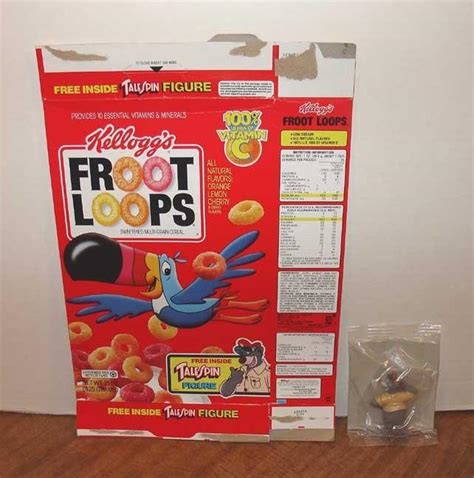 Kelloggs 1991 Froot Loops Cereal Box W Disney Talespins Offer And Baloo