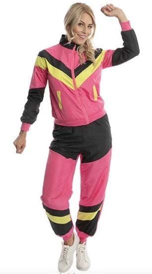 1990s Retro Neon Pink Shell Suit Party Supplies Online Australias