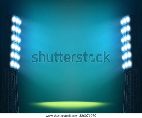 Defocused Stadium Grass Background Night Light Over 6 Royalty Free