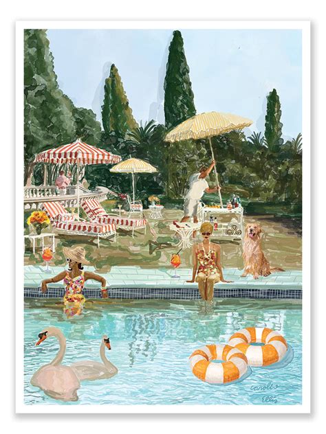 Spritz And Swans Art Print Caroline Ellis Art