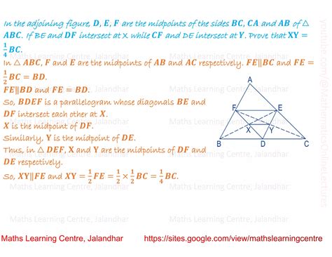 Class 9chapter 8quadrilaterals Midpoint Theorem And Intercept