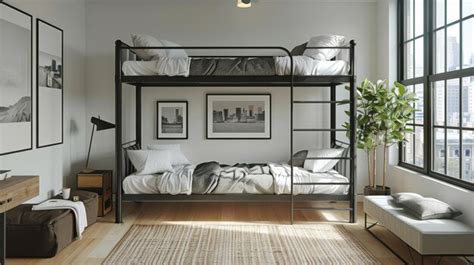 Premium Photo Bedroom With Bunk Bed And Couch
