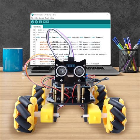 ชุดหุ่นยนต์รถยนต์ 4wd Diy สําหรับ Arduino Robot C C Programming Project 360° หุ่นยนต์อัลตราโซน