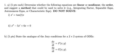 Solved A Pts Each Determine Whether The Following Chegg