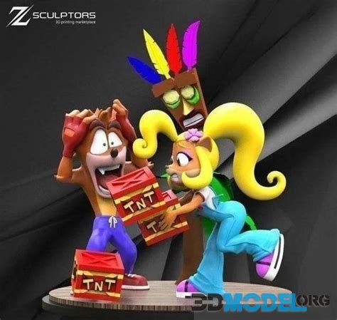3d Model Crash And Coco Diorama