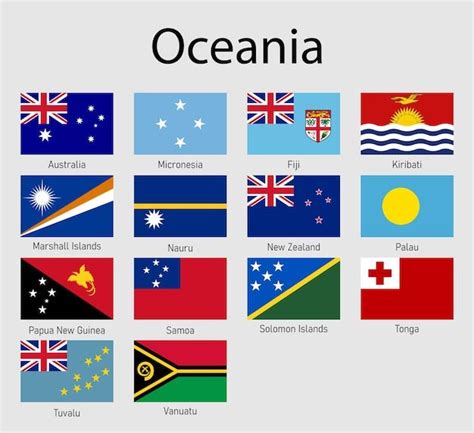 Conjunto De Bandeiras Países Da Oceania Premium Vector Freepik