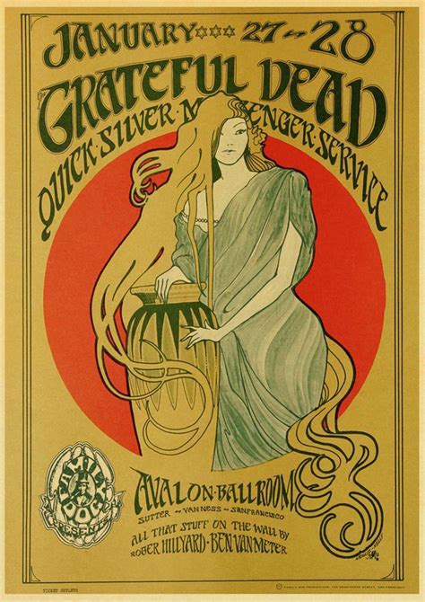 Grateful Dead Psychedelic Rock Band Retro Kraft Paper Wall Poster