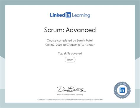 Samik Patel On Linkedin Certificate Of Completion