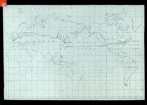 World Map Of The Route New York To Paris Race 1908