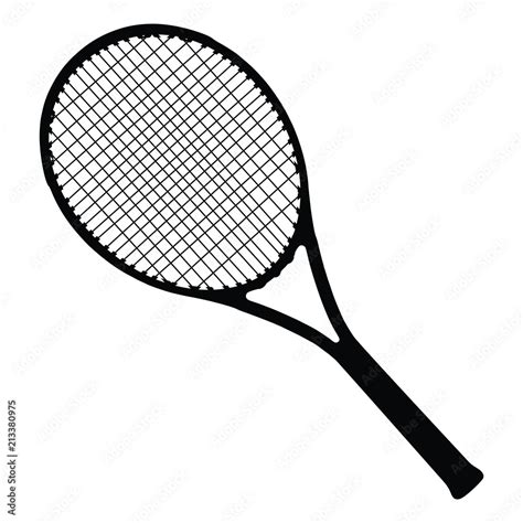 A Black And White Silhouette Of A Tennis Racket Stock Vector Adobe Stock