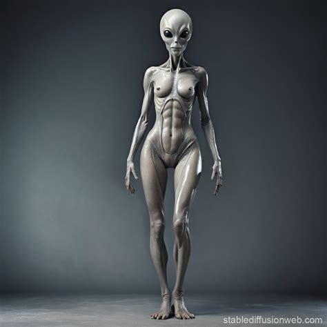 Grey Alien Portrait Stable Diffusion Online