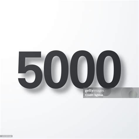 5000 Five Thousand Icon With Shadow On White Background High Res Vector