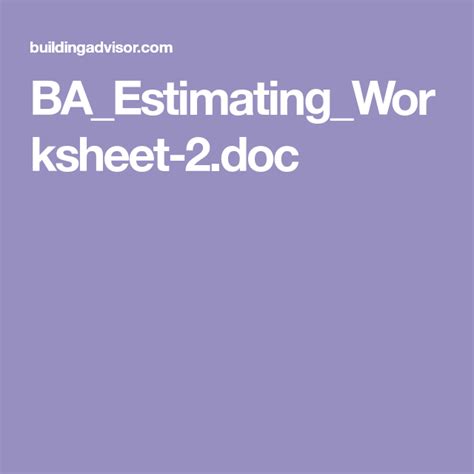 Baestimatingworksheet 2doc