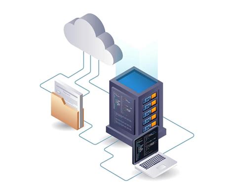 Cloud Server Data Programming Language 3d Flat Isometric Illustration