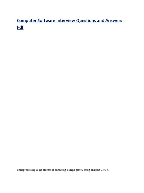 Computer Software Interview Questions Answers Pdf