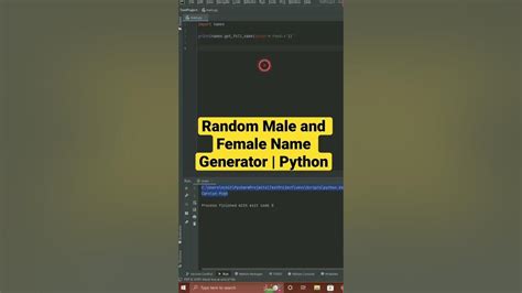 Random Male And Female Name Generator Using Python Youtube