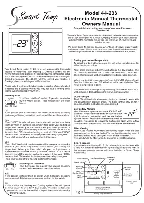 Smart Temp 44 233 User Manual