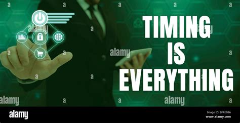 Hand Writing Sign Timing Is Everything Word Written On Do It Now Be