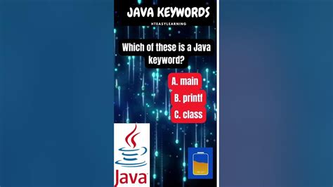Java Quiz Identify The Keyword Youtube