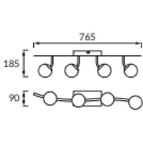 Cgc Sara Chrome Led Four Head Opal Diffuser Ceiling Spotlight